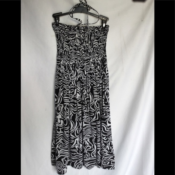 Cyn | Dresses | Nwt One Size Bandeau Sundress Dress Black White | Poshmark